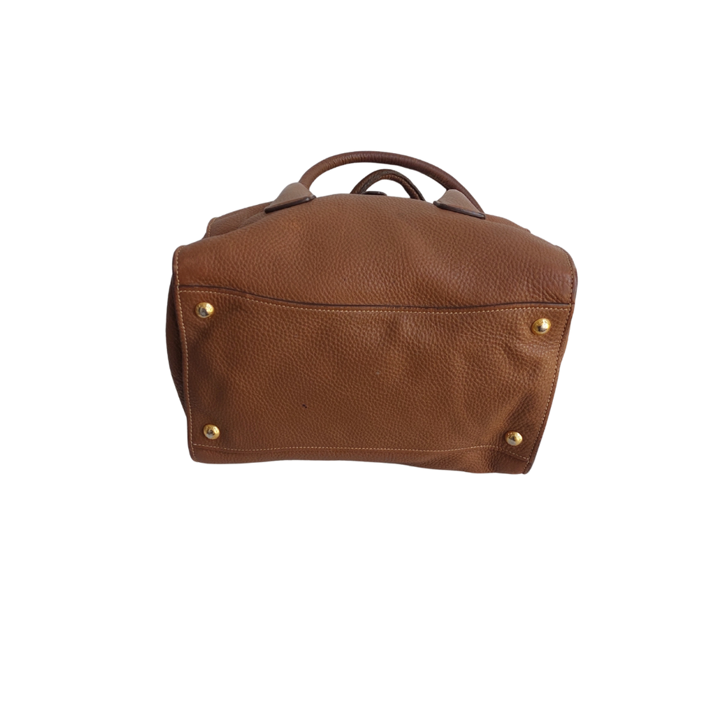 Prada Tan Leather Rosso Vitello Daino Tote Bag | Pre Loved | | Secret Stash