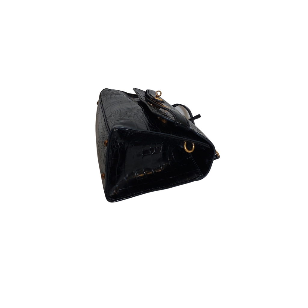 Guess Black Tullia Croc Print Micro Crossbody Bag | Pre Loved ...