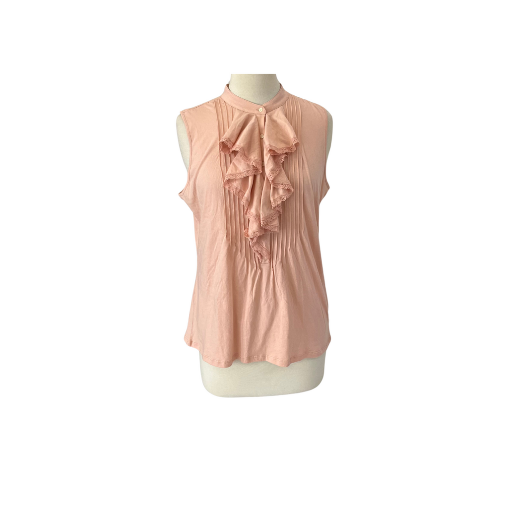 Ralph Lauren Peach Ruffle Cotton Sleeveless Top | Brand New | | Secret ...