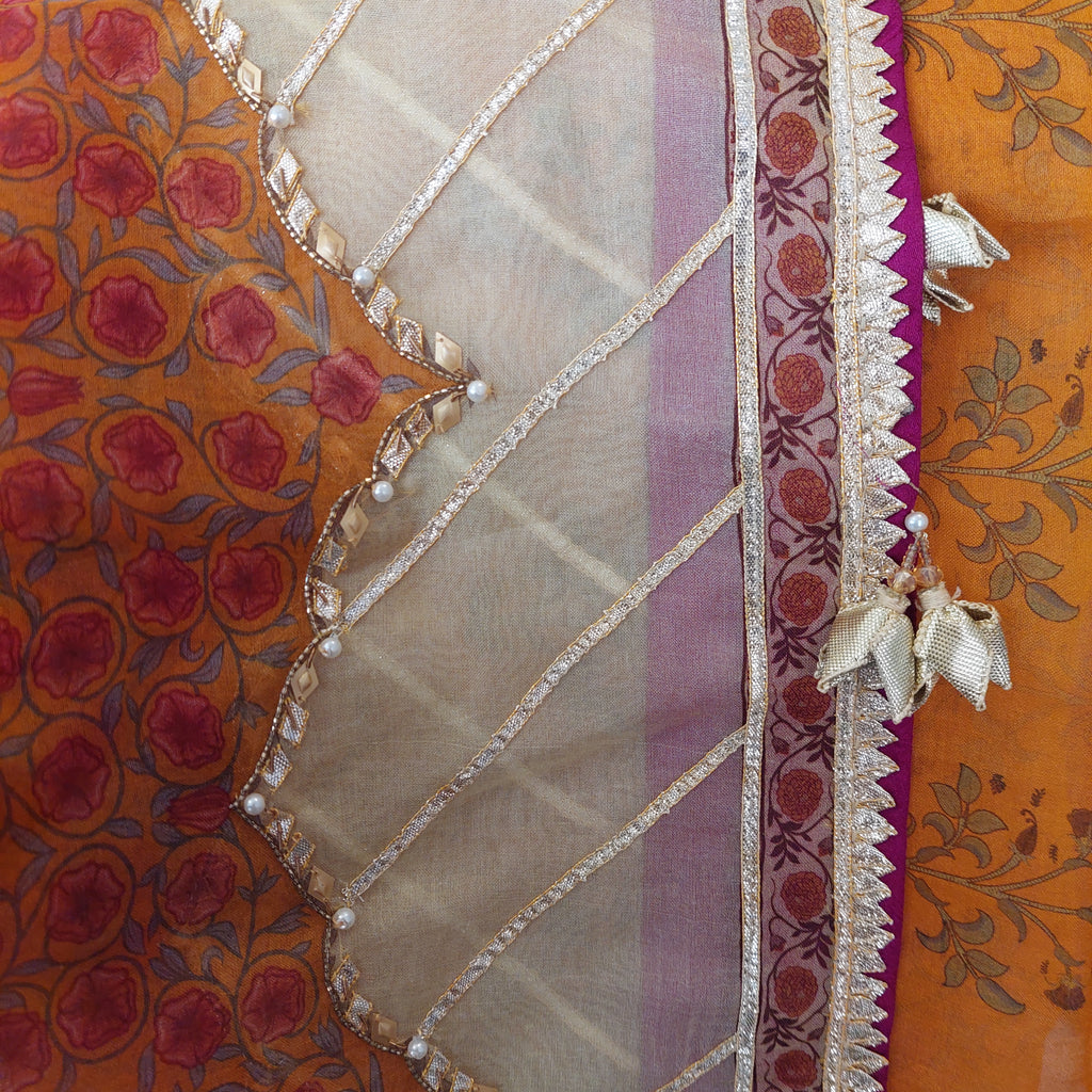 Sania Maskatiya Woven Gota Peshwaz Gown with Dupatta | Pre Loved ...