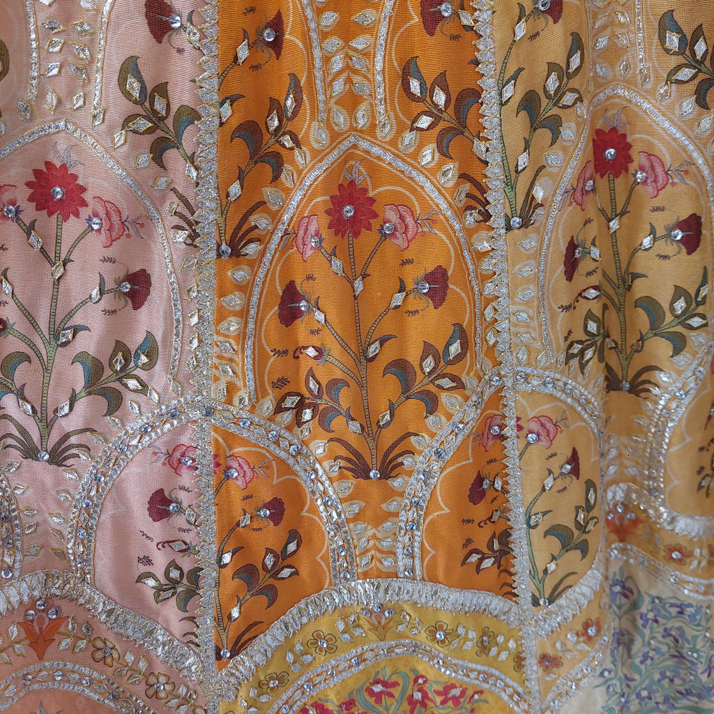 Sania Maskatiya Woven Gota Peshwaz Gown with Dupatta | Pre Loved ...